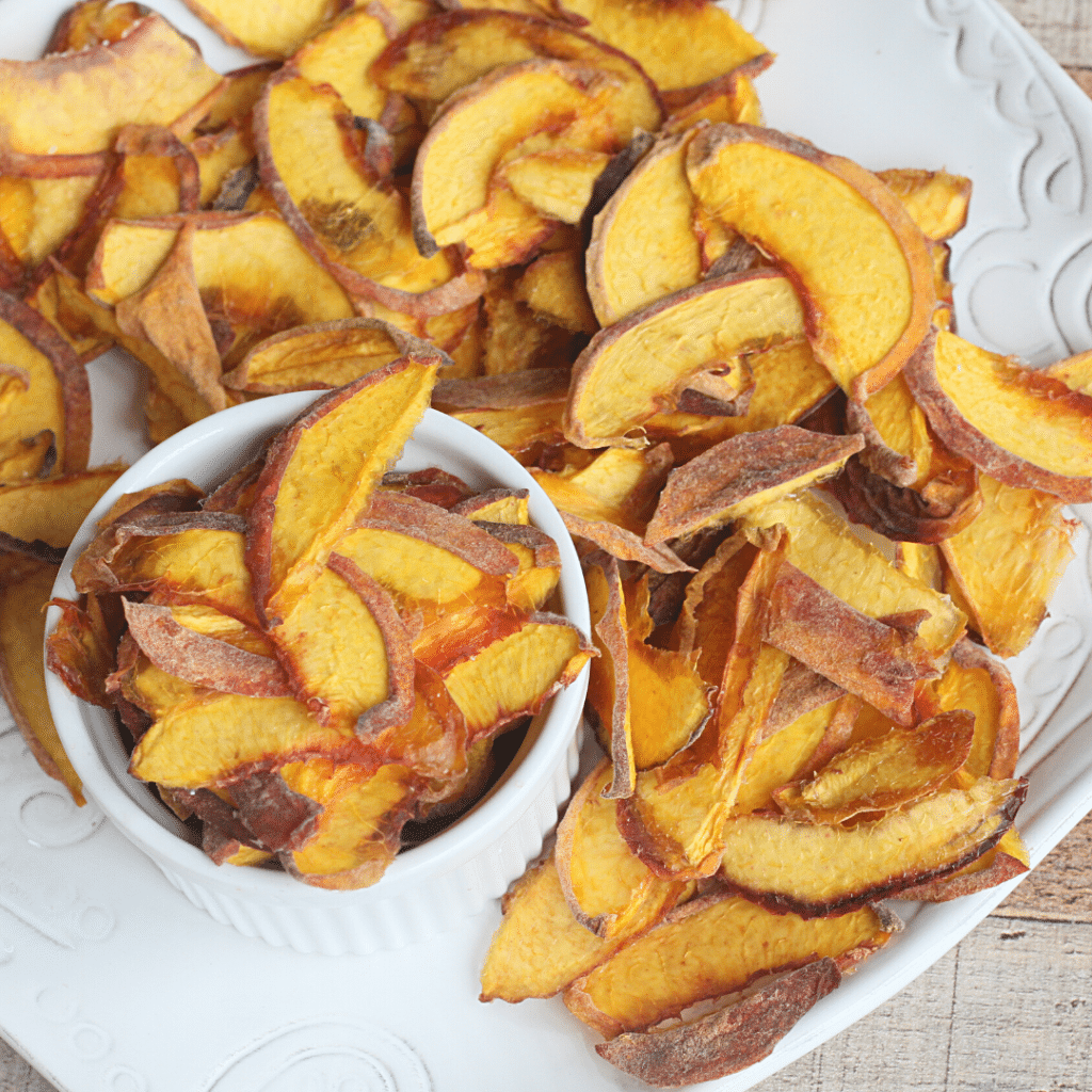 Make Your Own Dehydrated Peach Chips - Roots & Boots