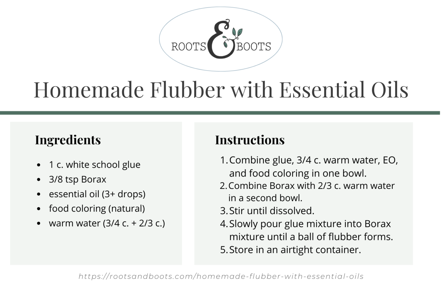 Homemade Flubber with Essential Oils - Roots & Boots