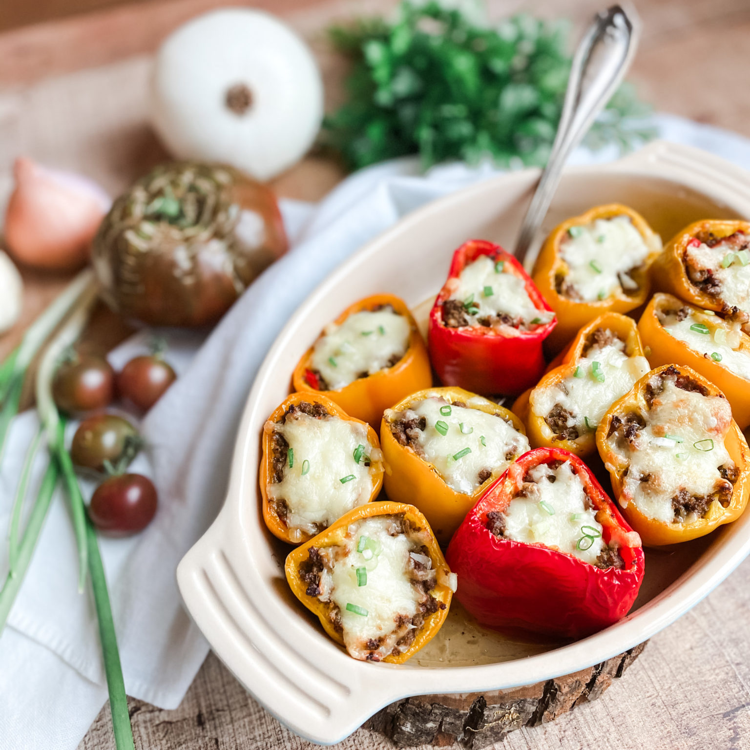 Grain-Free Italian Stuffed Peppers - Roots & Boots